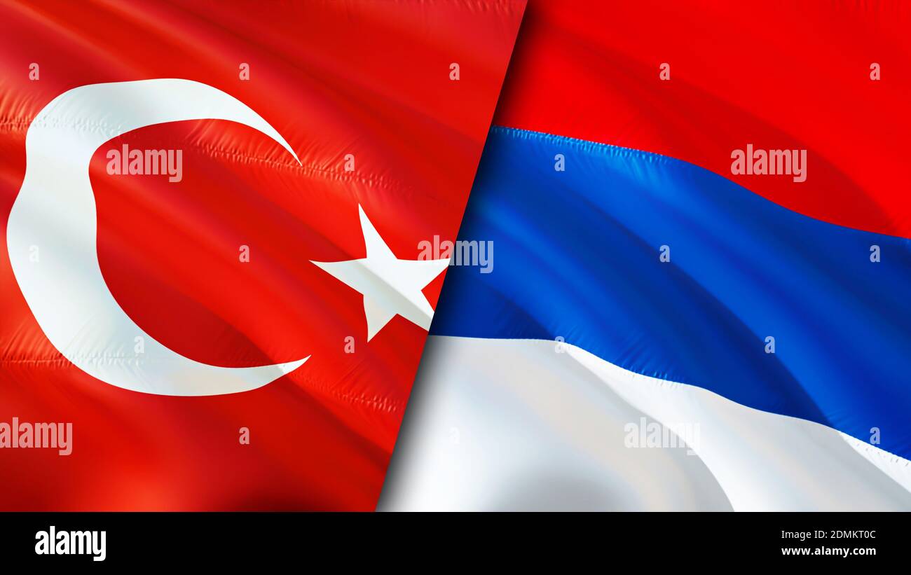 Turkey and Serbia flags. 3D Waving flag design. Turkey Serbia flag ...