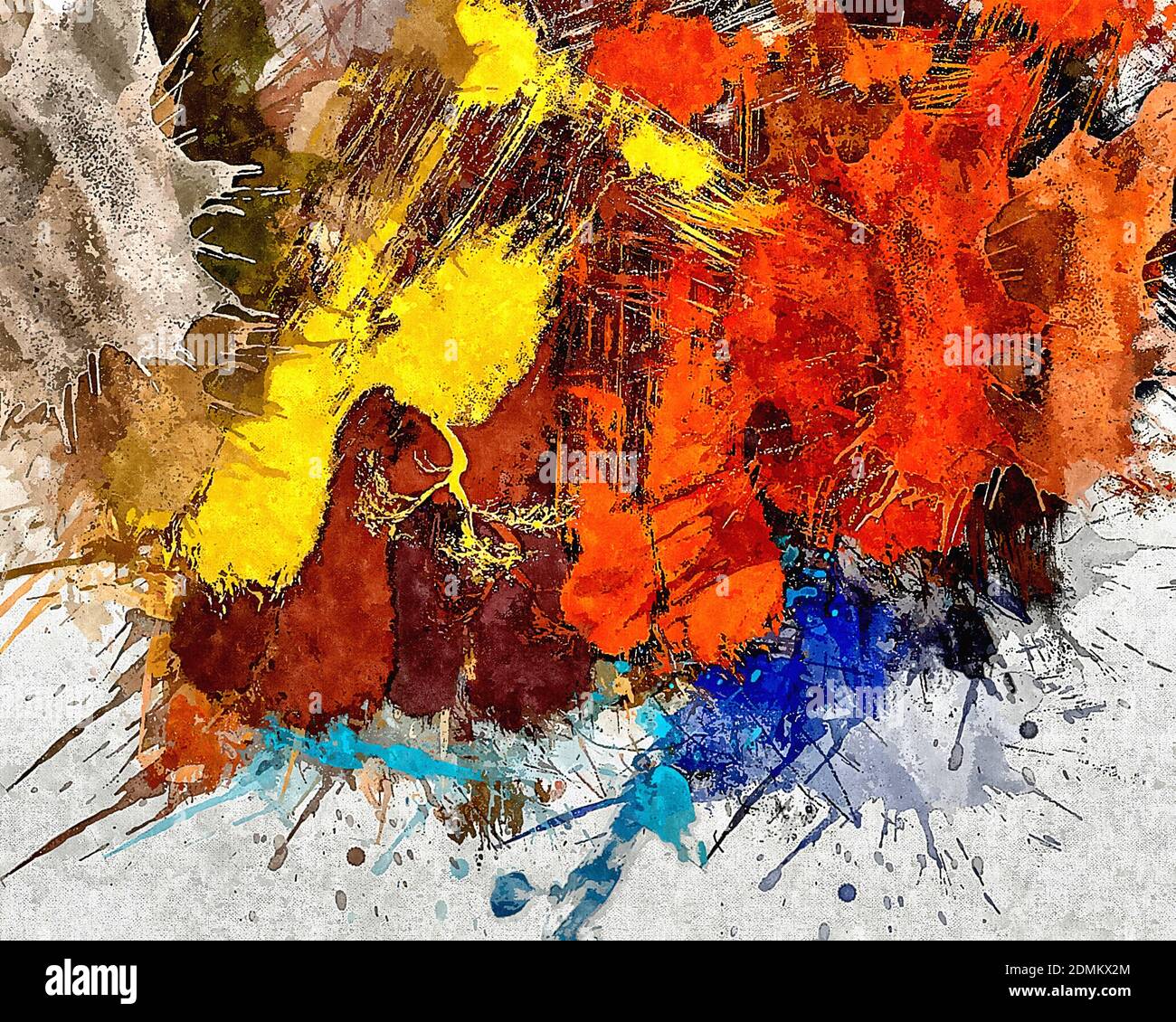 abstract psychedelic background watercolor stylization from colored ...