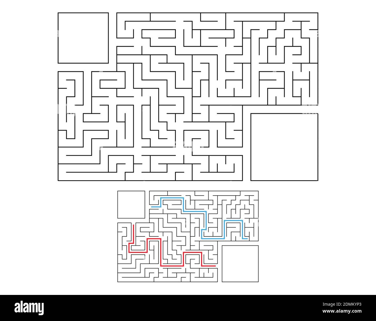 Abstract rectangular maze. Game for kids. Puzzle for children. Labyrinth conundrum. Flat vector ...