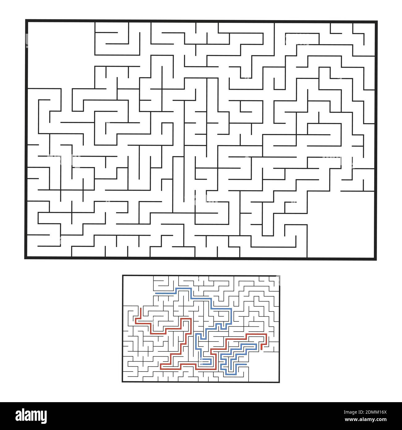 Abstract rectangular maze. Game for kids. Puzzle for children. Labyrinth conundrum. Flat vector ...