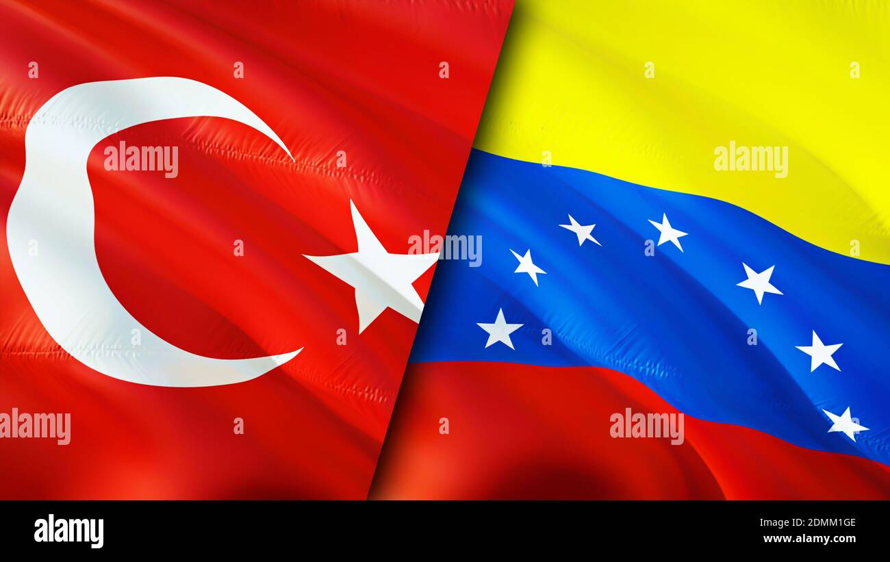 Turkey and Venezuela flags. 3D Waving flag design. Turkey Venezuela ...