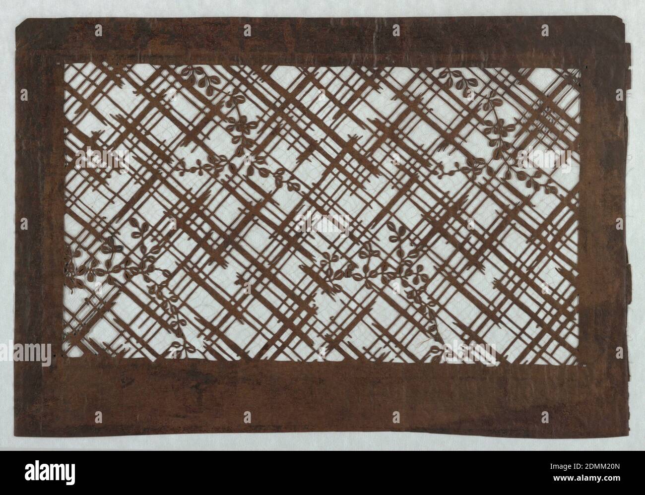 Bush Clover on Lattice, Mulberry paper (kozo washi) treated with ...