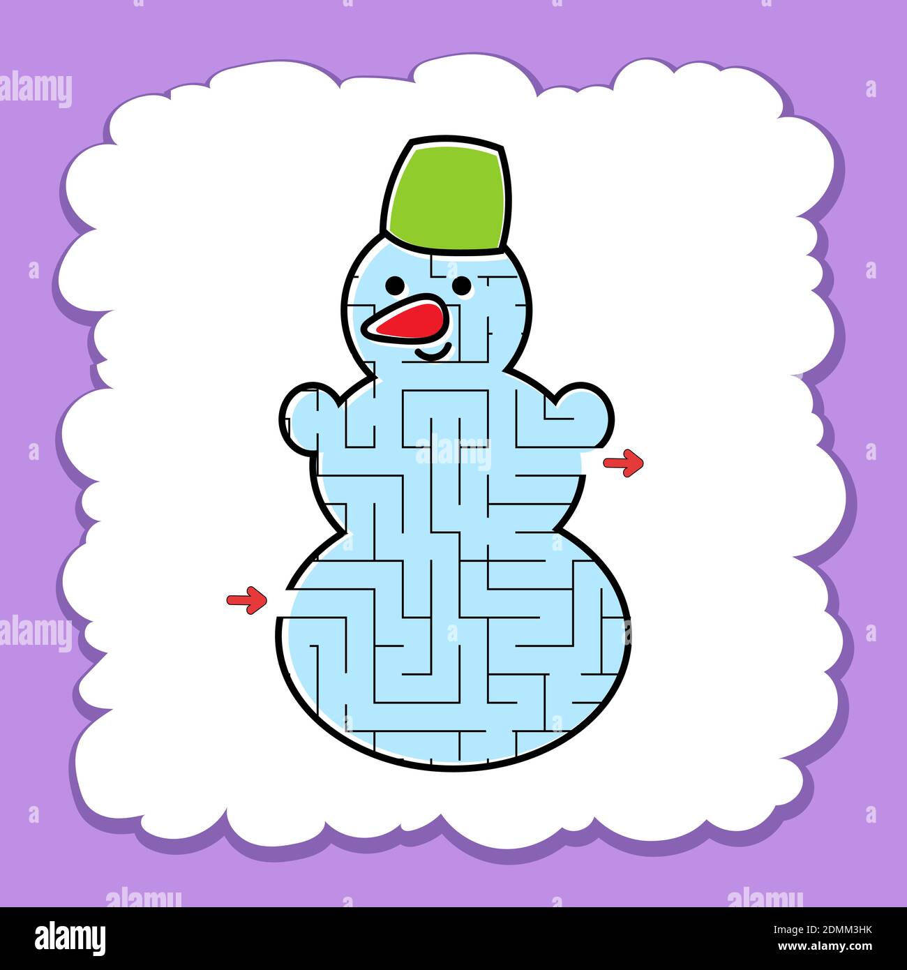Maze cute snowman. Game for kids. Puzzle for children. Cartoon style ...