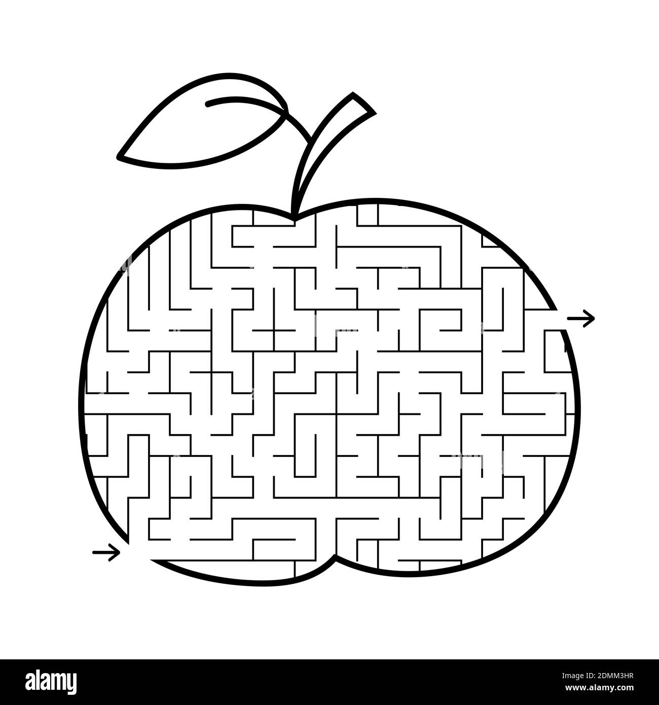 Maze apple. Game for kids. Puzzle for children. Cartoon style ...