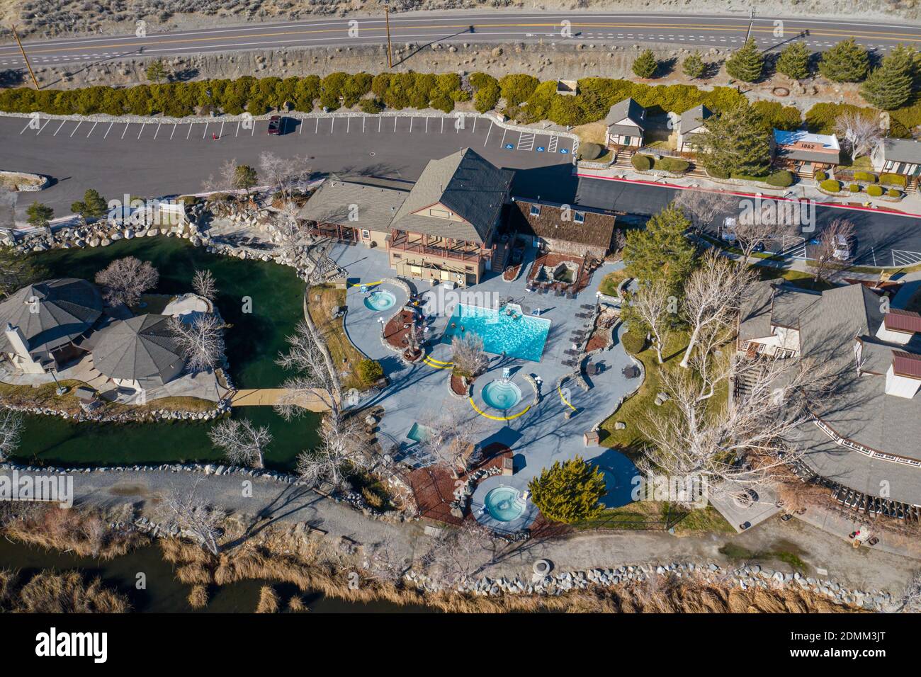 GENOA, NEVADA, UNITED STATES - Dec 15, 2020: An aerial view of the hot ...