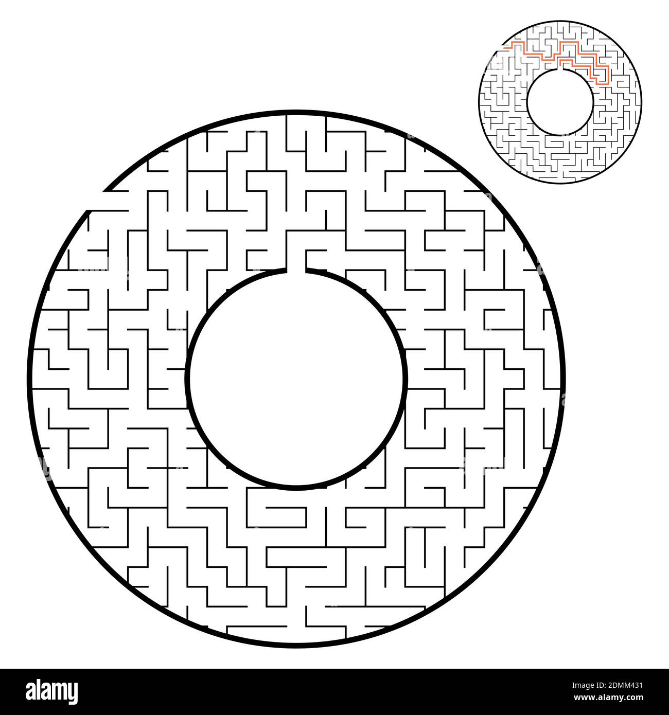 Abstract round maze. Game for kids. Puzzle for children. One entrance ...