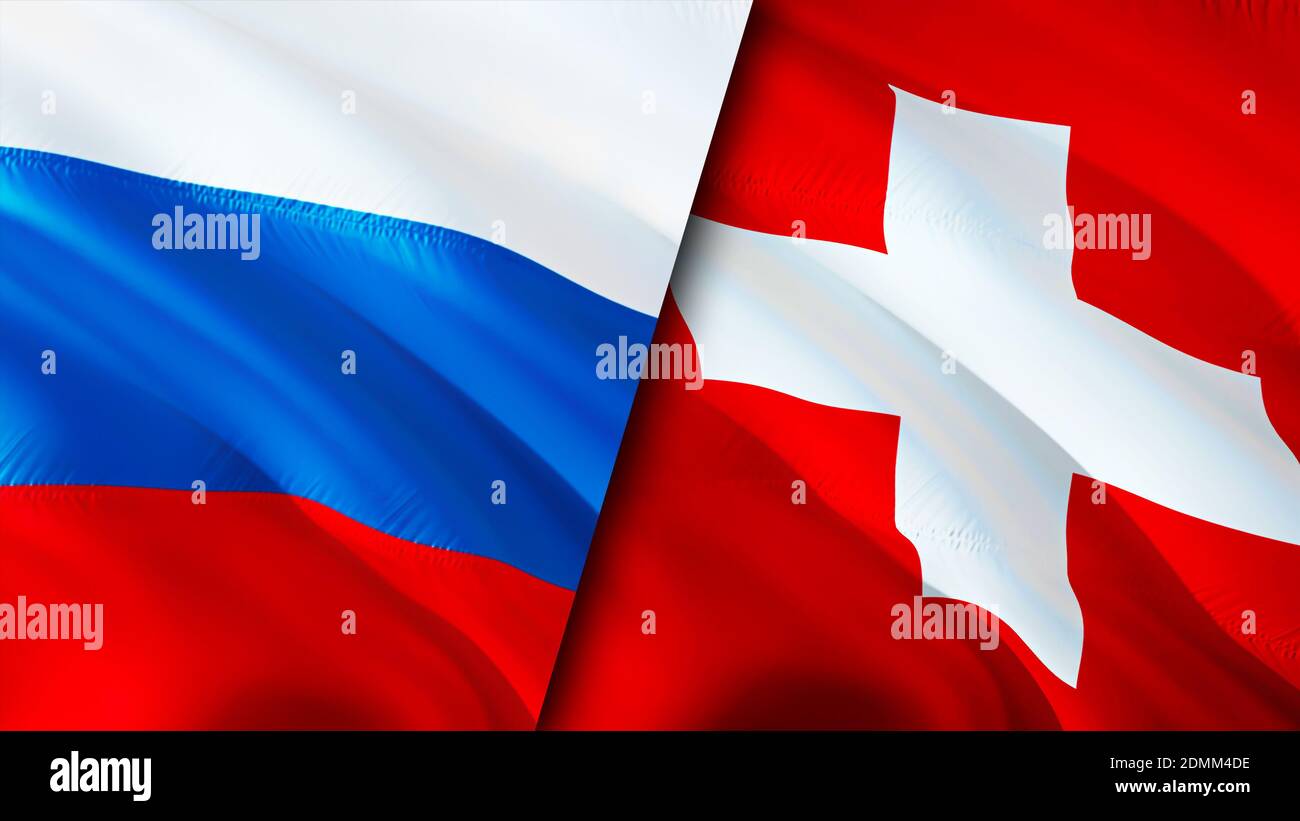 Russia and Switzerland flags. 3D Waving flag design. Russia Switzerland ...