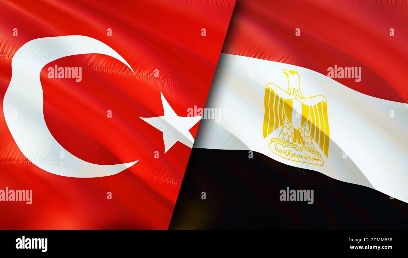 Turkey and Egypt flags. 3D Waving flag design. Turkey Egypt flag ...
