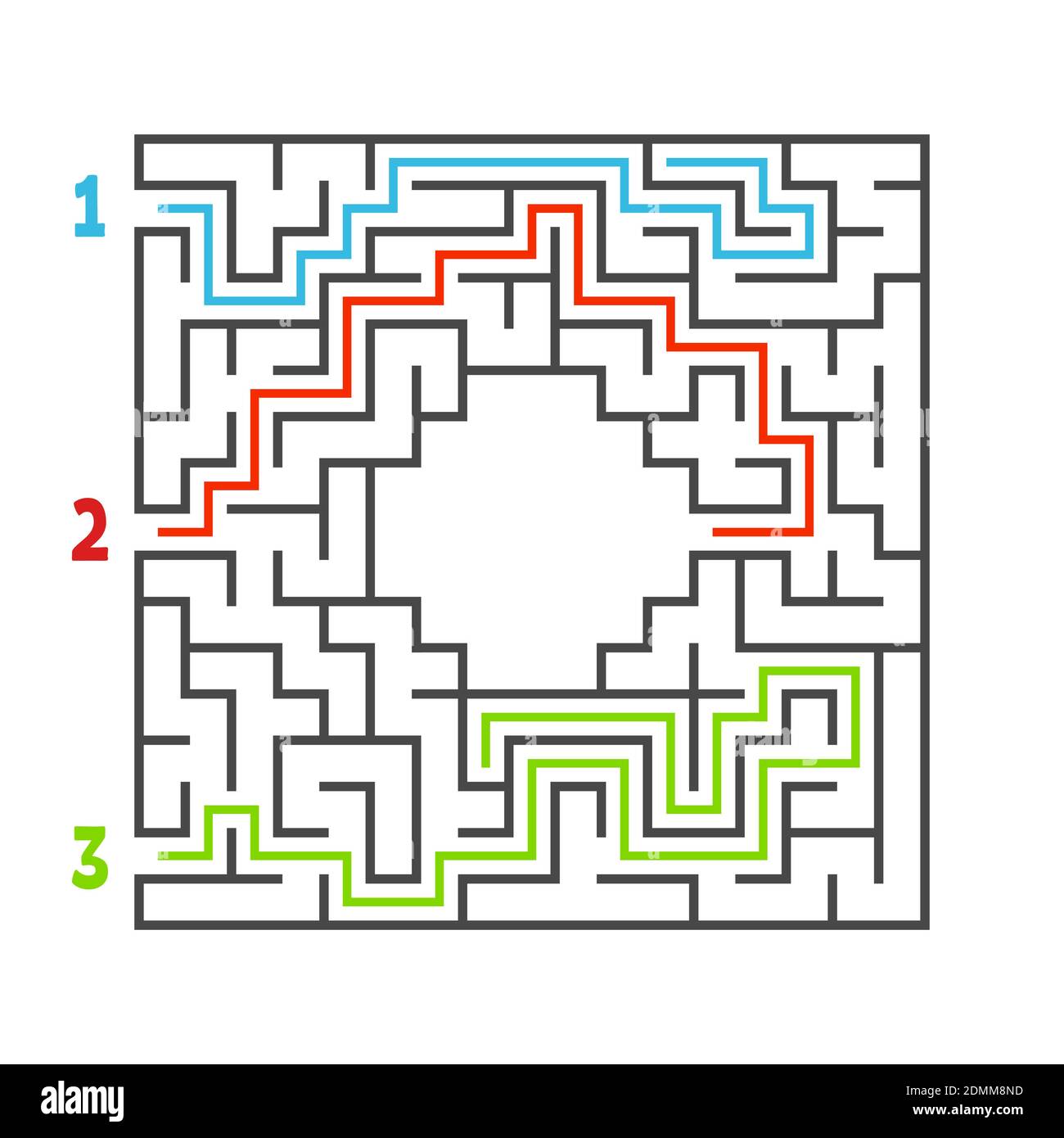 Abstract square maze. Game for kids. Puzzle for children. Three ...