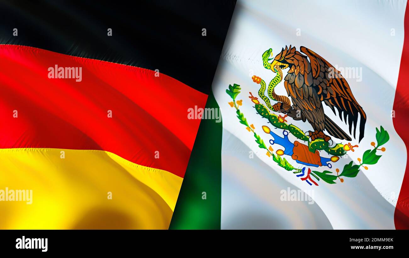 Germany and Mexico flags. 3D Waving flag design. Germany Mexico flag ...