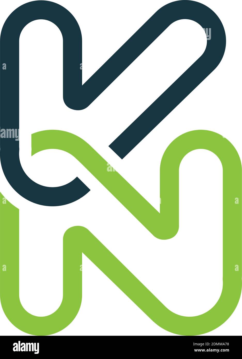 Creative letter KN logo, Abstract business logo design template. Vector ...