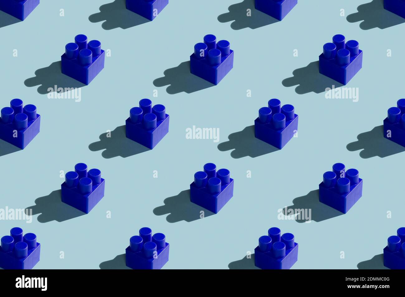 Constructor blocks on a blue background, seamless pattern.Construction ...