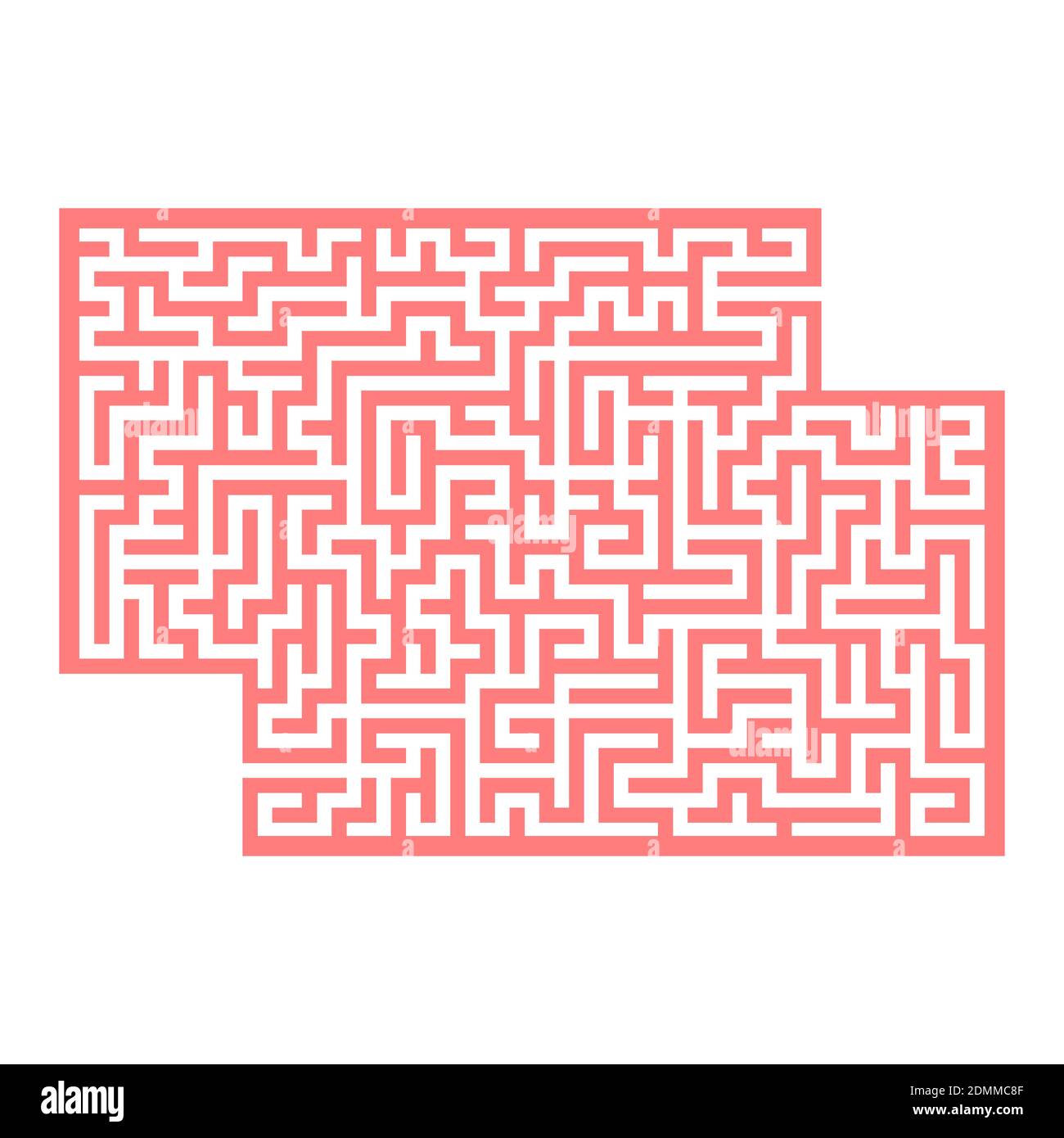 Abstract rectangular maze. Game for kids. Puzzle for children. One entrance, one exit. Labyrinth ...