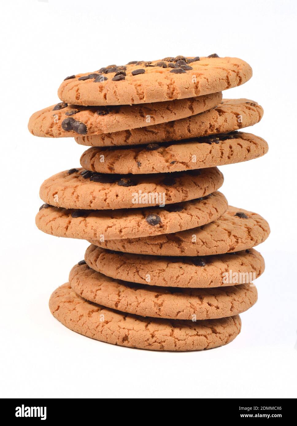 Stack of cookies with chocolate isolated on white background Stock ...