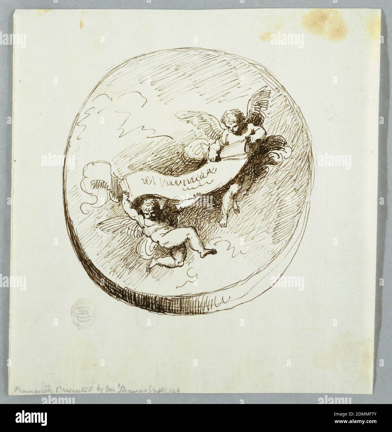 Two Flying Putti with Banderole, Felice Giani, Italian, 1758–1823 ...