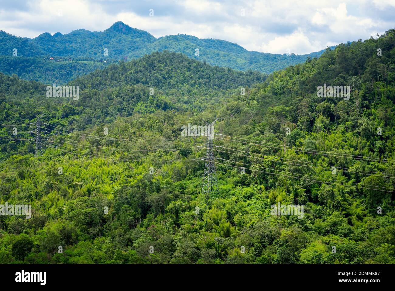 Electric Power Transition Line system in mountain area Stock Photo - Alamy