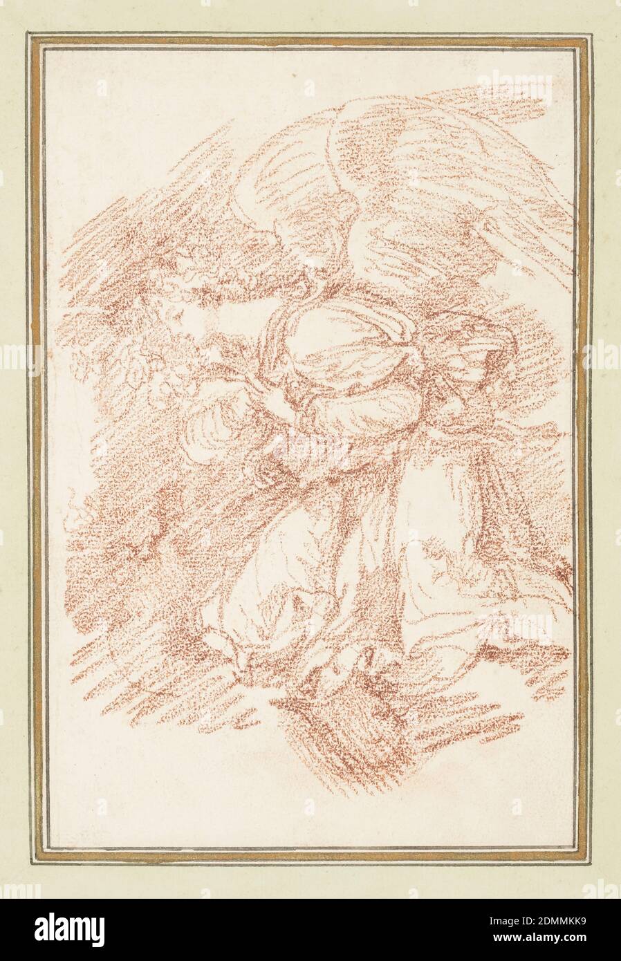 Kneeling winged figure, Jean-Robert Ango, French, active in Rome 1759 ...