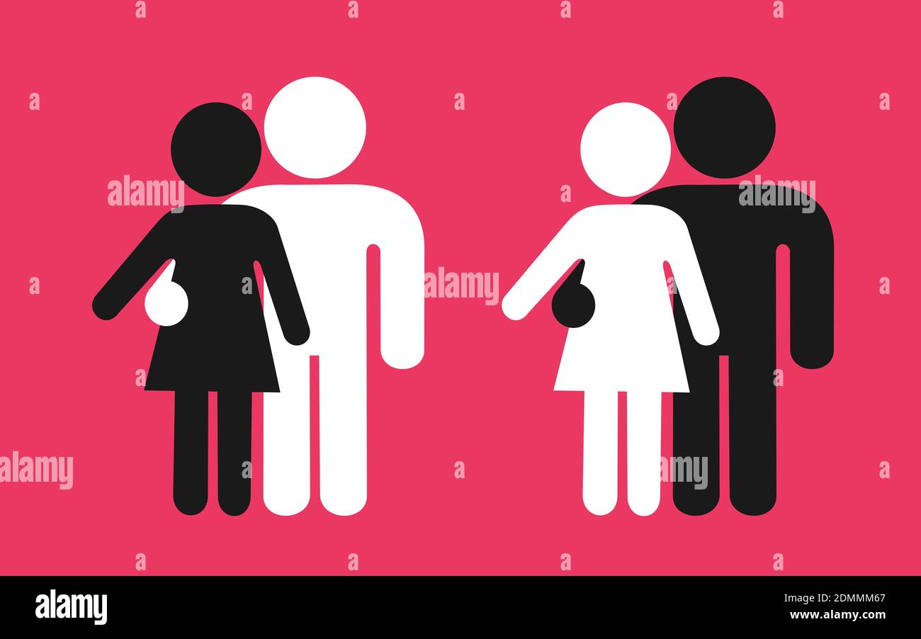 Interracial couple of man and woman - love relationship between black ...