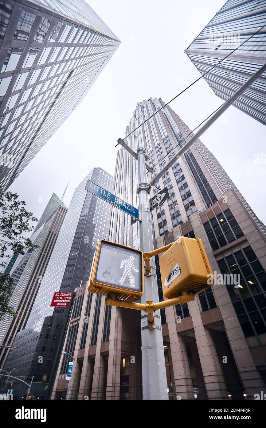 A vertical low angle shot of the buildings in Manhattan, New York City Stock Photo - Alamy
