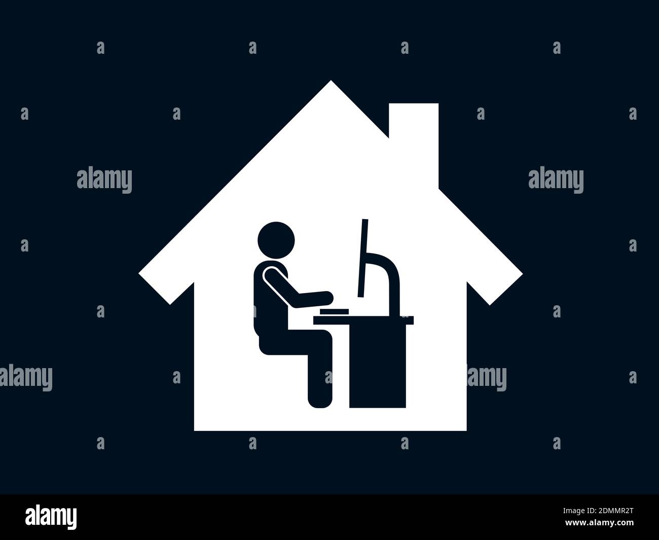 Home office - person is working on pc and personal computer at his ...