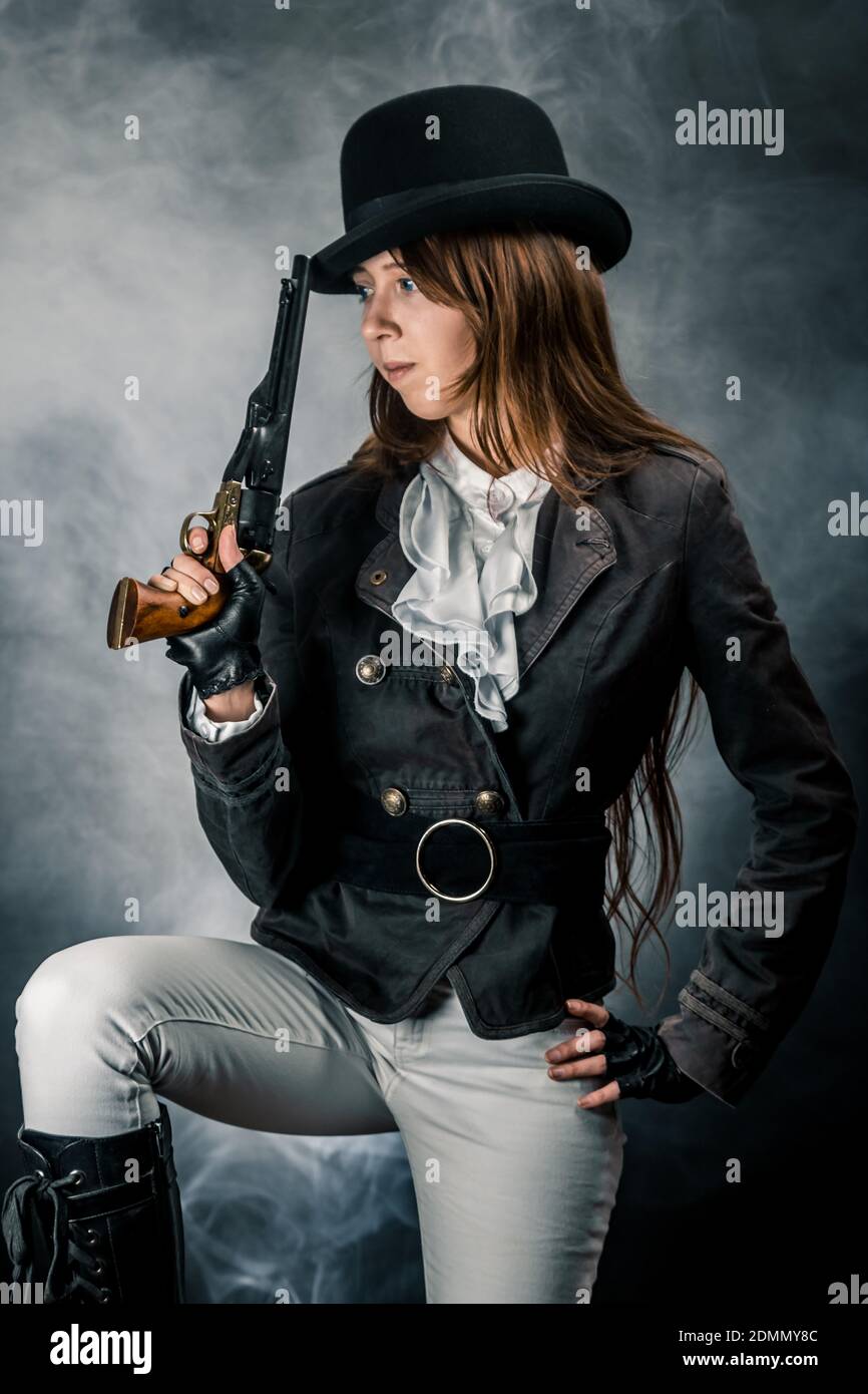 Cowgirl With Gun High Resolution Stock Photography and Images - Alamy