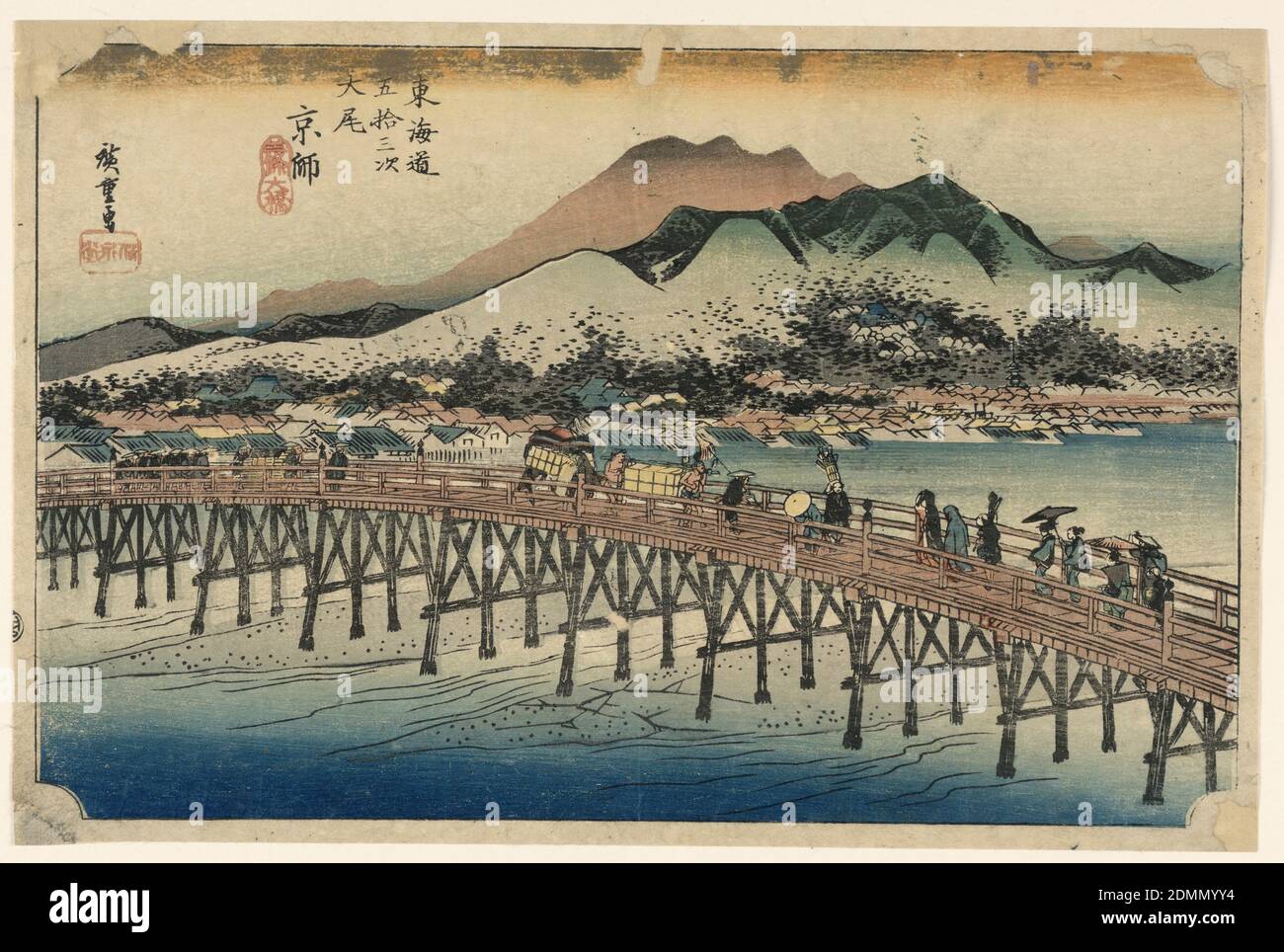 Sanjo Bridge, Kyoto, in The Fifty-Three Stations of the Tokaido Road ...