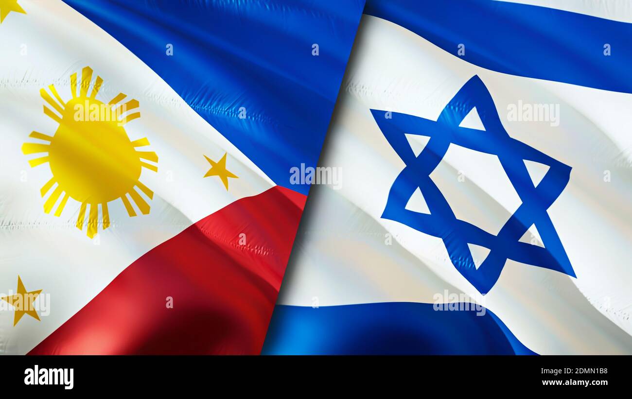 Philippines and Israel flags. 3D Waving flag design. Philippines Israel ...