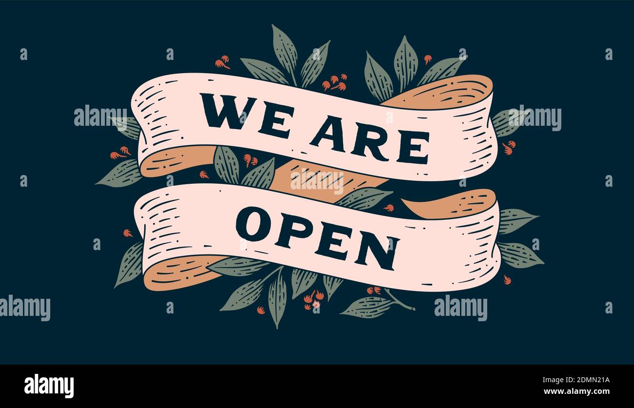 We are Open. Signboard Stock Vector Image & Art - Alamy