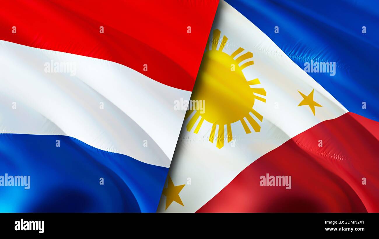 Netherlands and Philippines flags. 3D Waving flag design. Netherlands ...