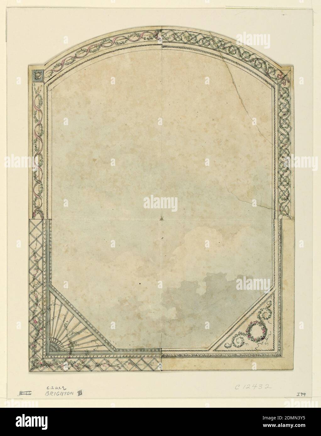 Design for a Painted Ceiling with Alternative Suggestions, Possibly for ...