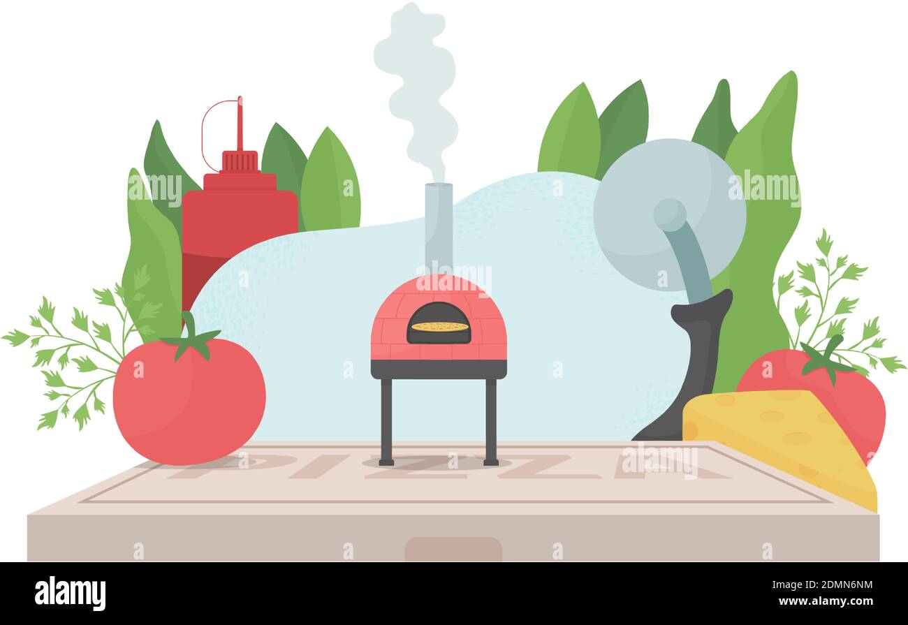 Pizza cooking flat concept vector illustration Stock Vector Image & Art ...