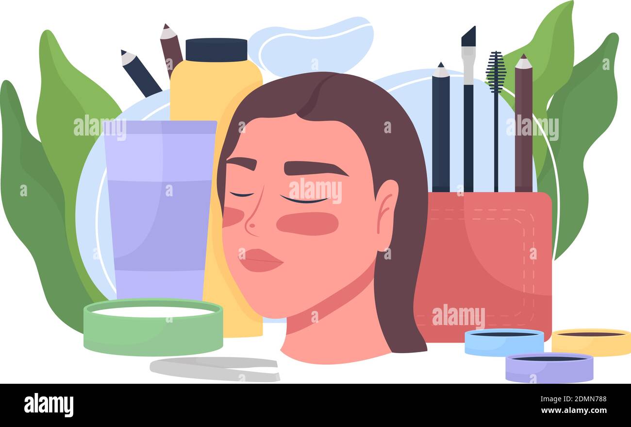 Beauty treatment, cosmetology flat concept vector illustration Stock ...