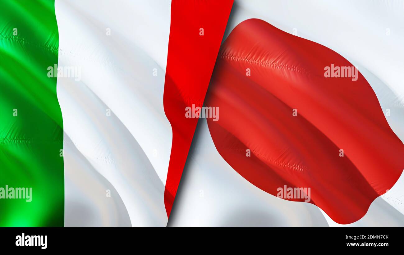 Italy and Japan flags. 3D Waving flag design. Italy Japan flag, picture ...