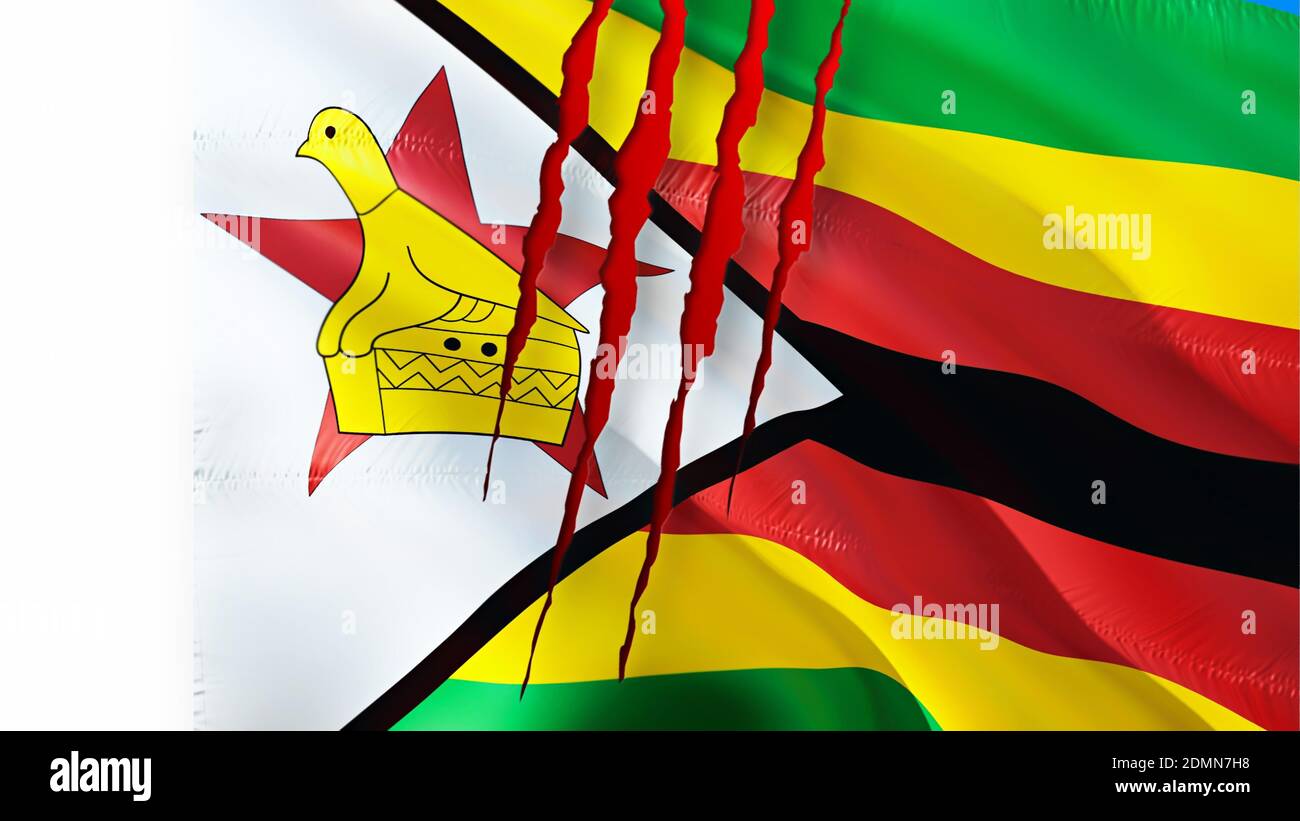 Nepal and Zimbabwe flags with scar concept. Waving flag,3D rendering ...