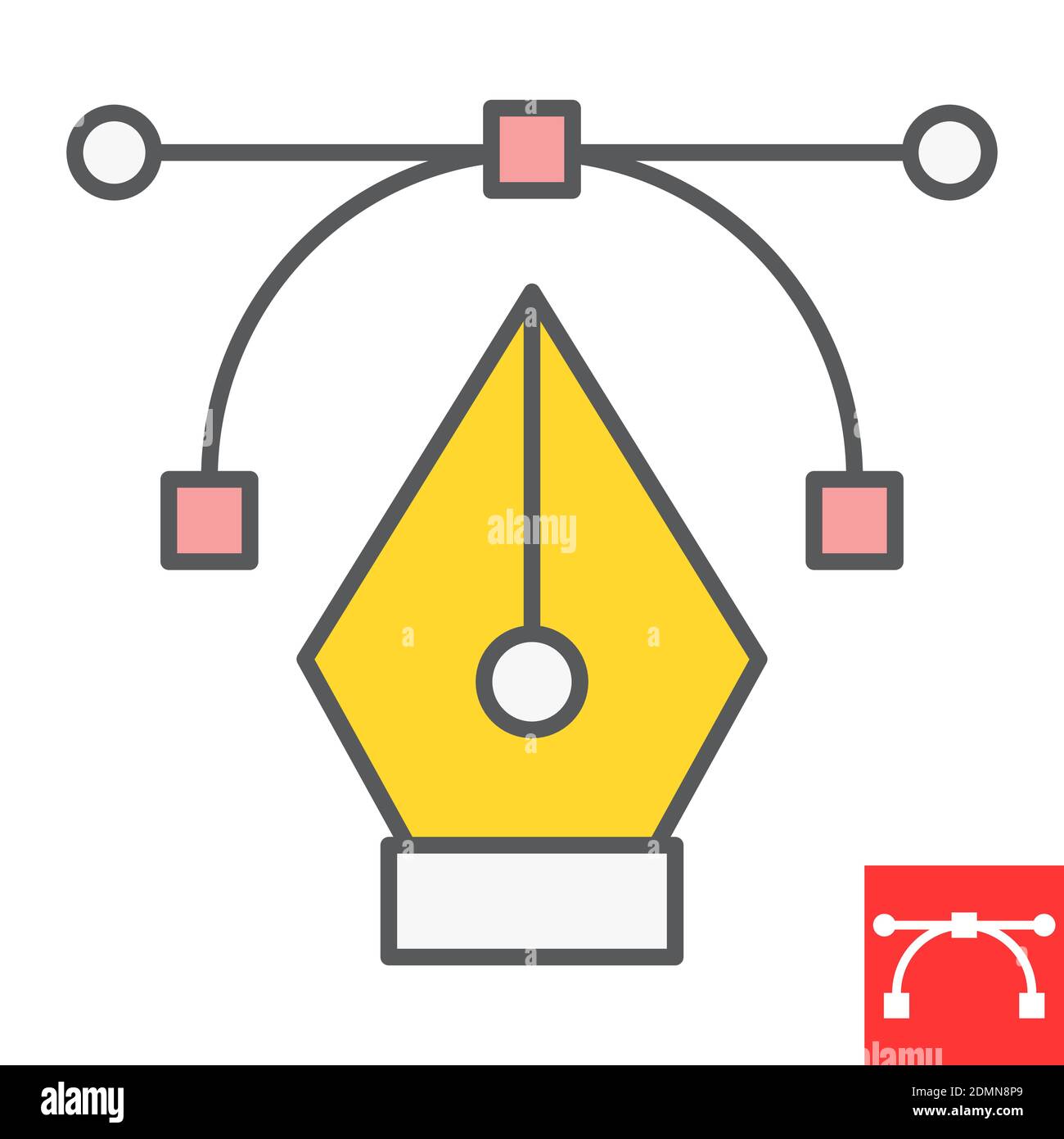 Curvature tool color line icon, graphic design and designer, pen tool ...
