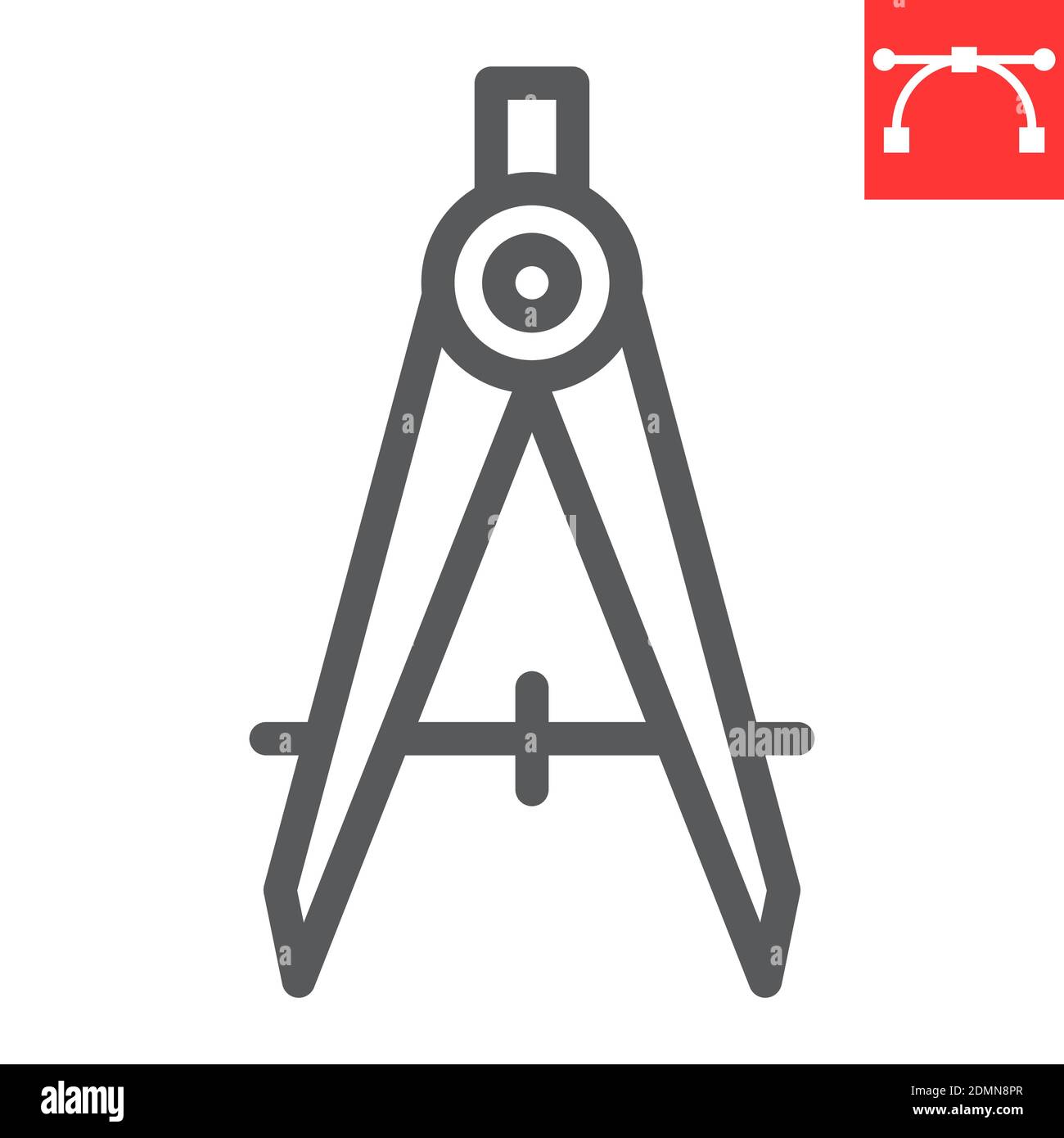 Divider line icon, compass and architect, divider sign vector graphics ...