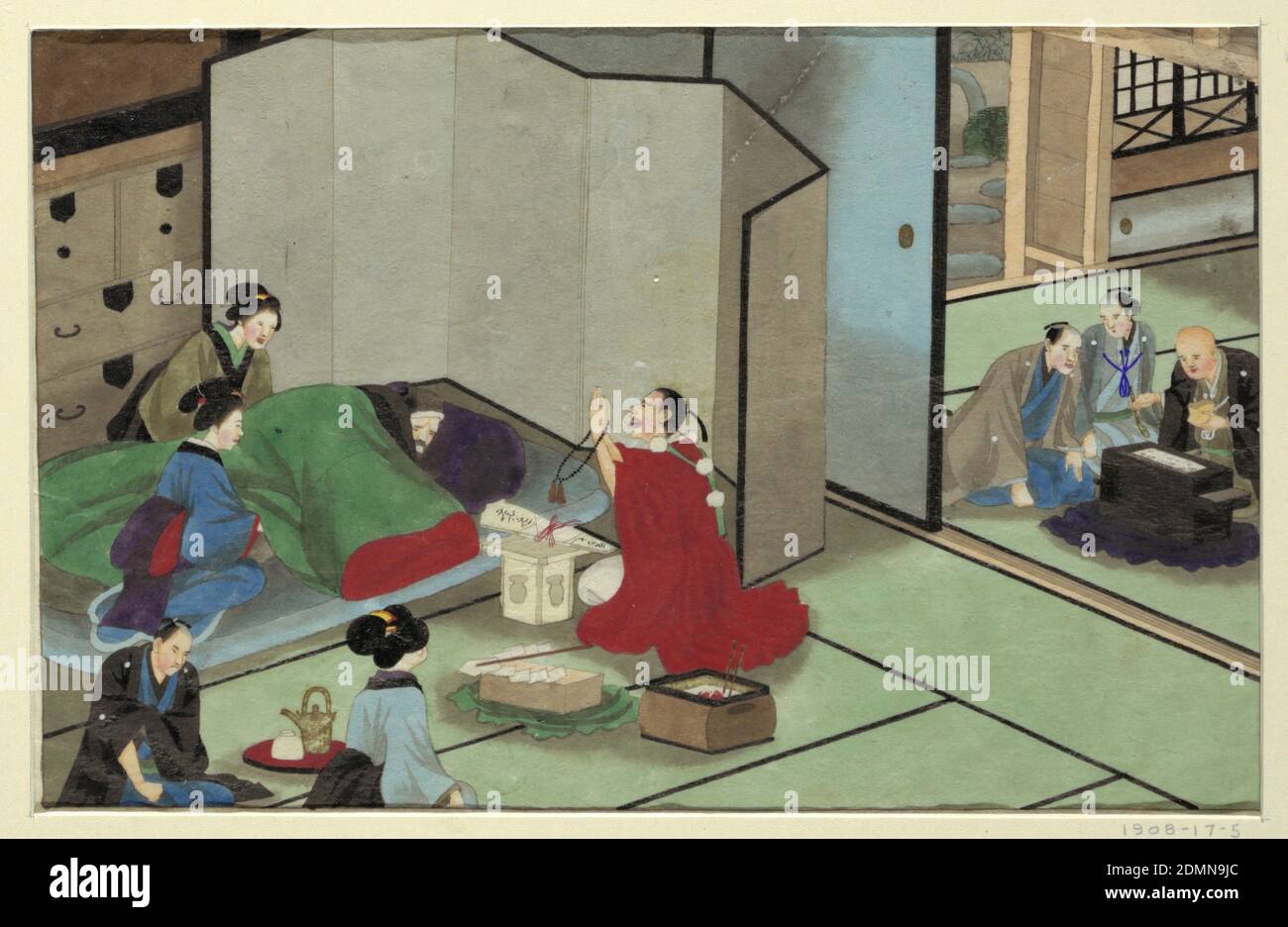 One of Sixteen Scenes of the Death and Burial of a Man, Japan ...