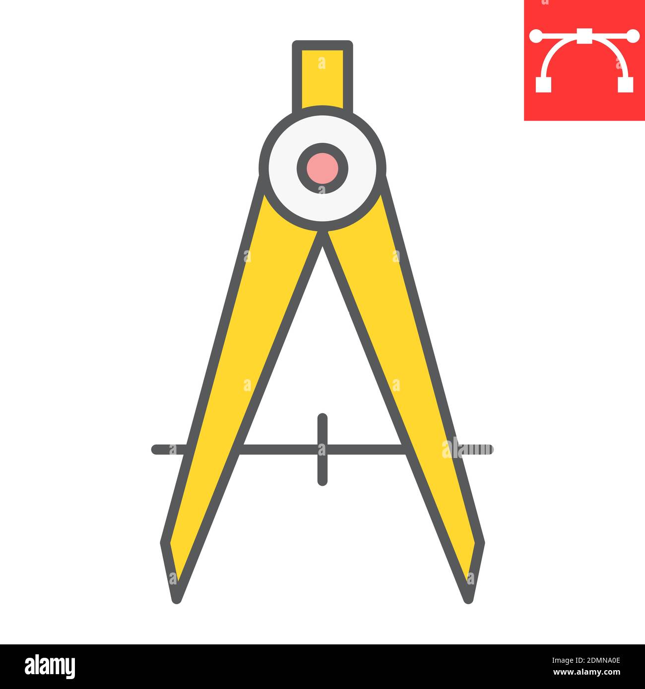 Divider color line icon, compass and architect, divider sign vector ...