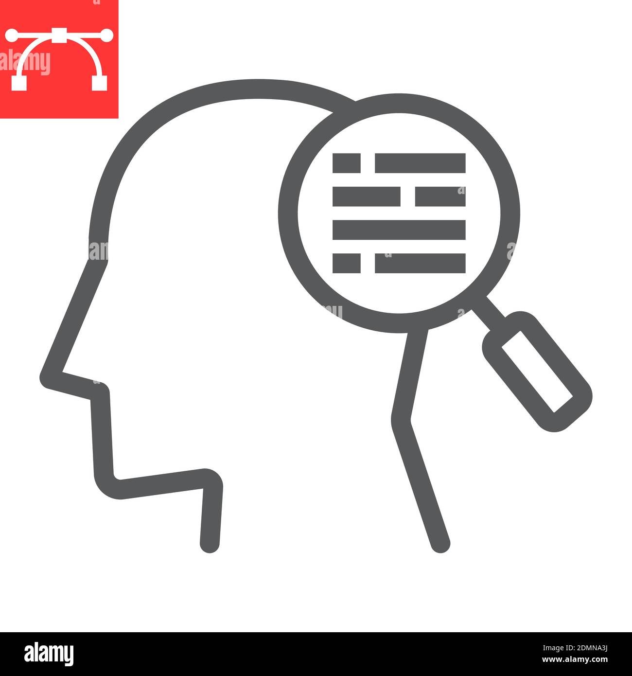 Customer requirement line icon, managment and business, man with ...