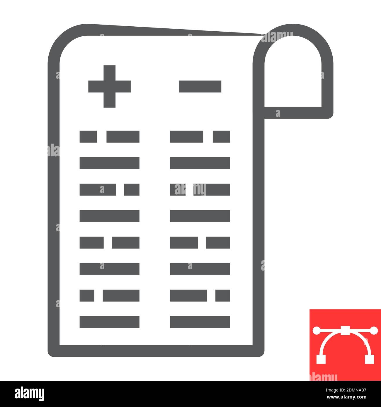 Pros and cons line icon, test and choose, pros and cons sign vector ...