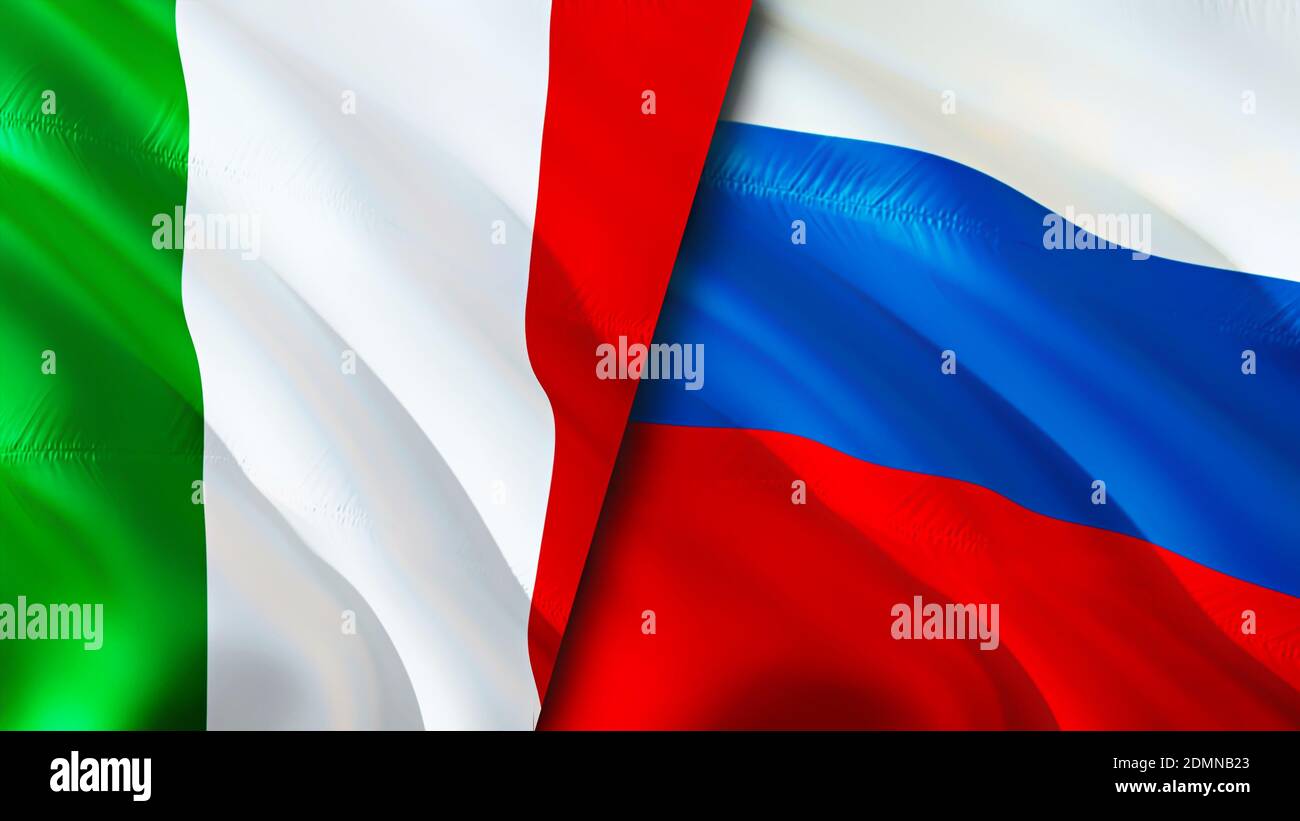 Italy and Russia flags. 3D Waving flag design. Italy Russia flag ...