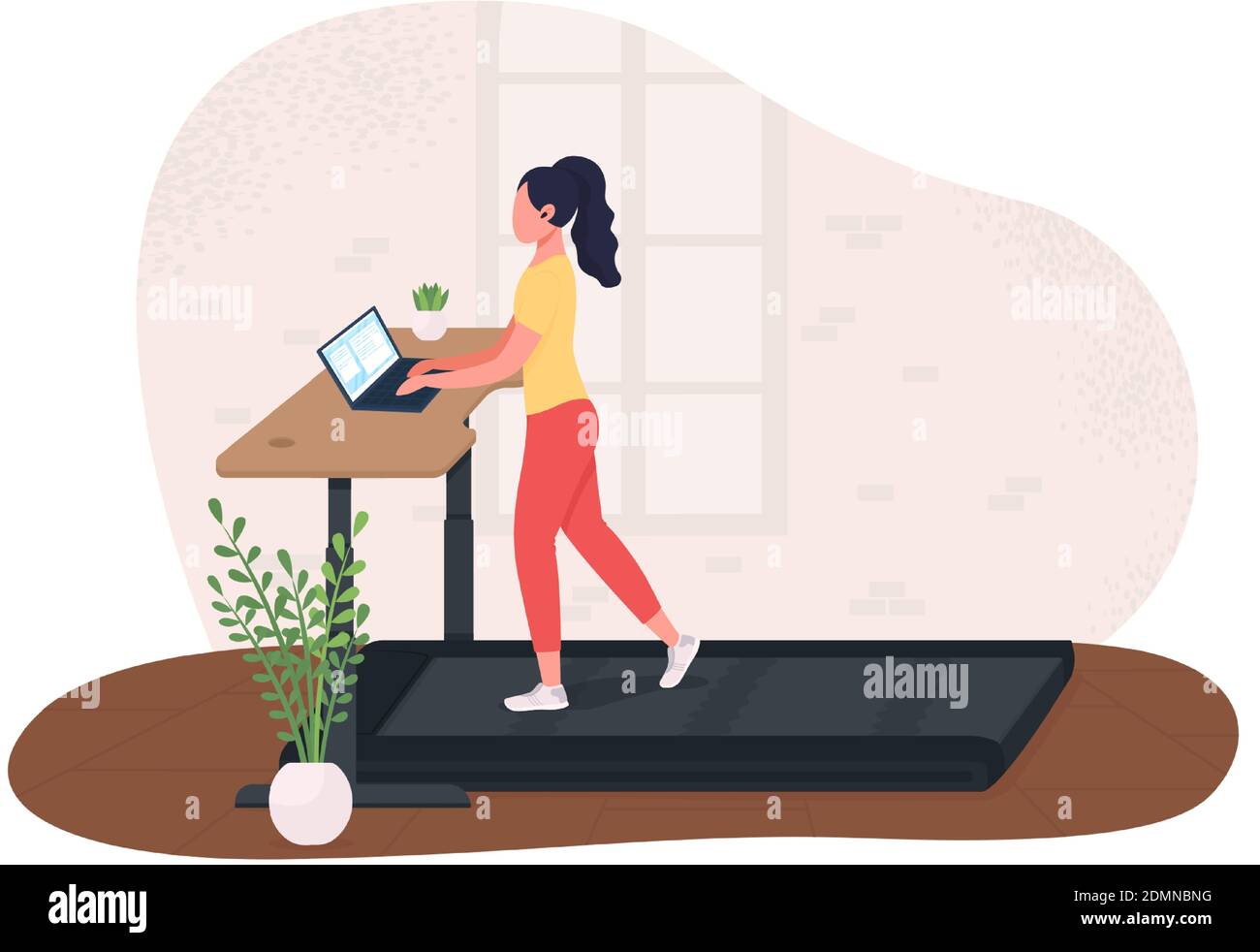 Woman office worker exercising Stock Vector Images - Alamy