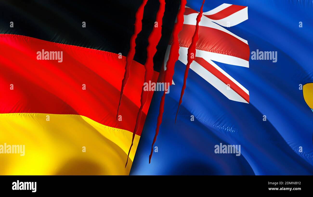 Germany and Saint Helena flags with scar concept. Waving flag,3D ...
