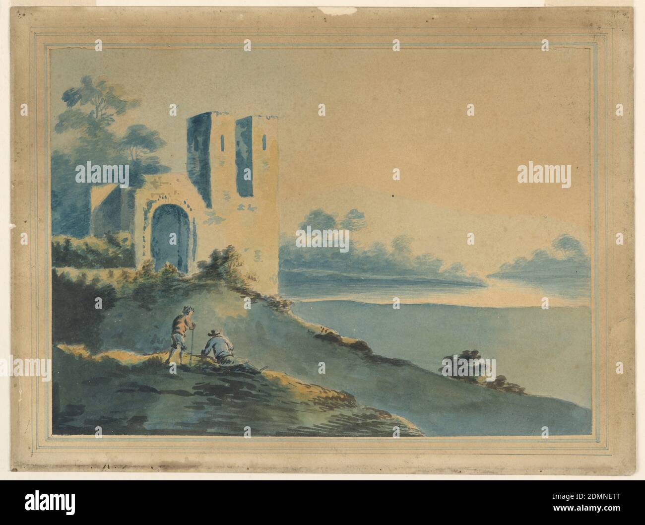 English Landscape, Brush and watercolor on paper, English landscape ...