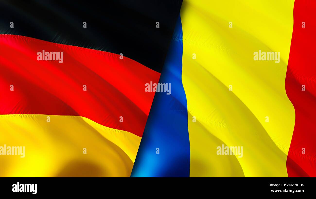 Germany and Romania flags. 3D Waving flag design. Germany Romania flag ...