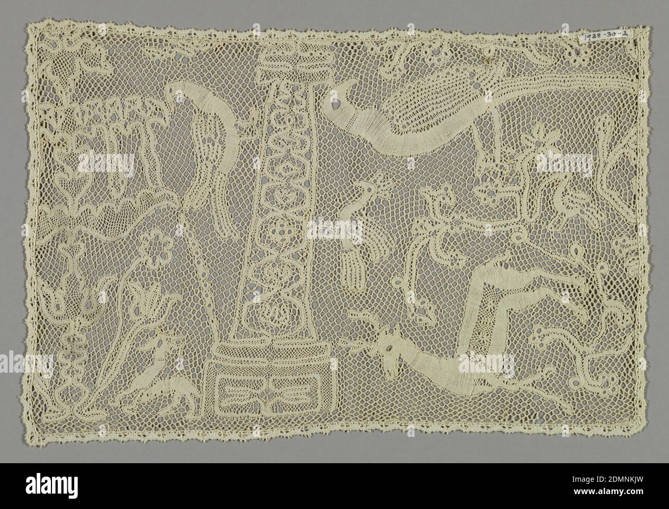 Panel, Medium: linen Technique: bobbin lace, discontinuous tape, Design ...