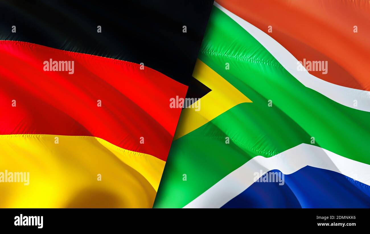 Germany and South Africa flags. 3D Waving flag design. Germany South ...