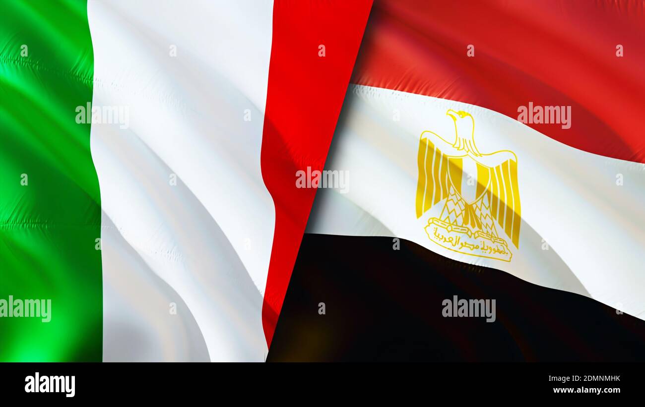 Italy and Egypt flags. 3D Waving flag design. Italy Egypt flag, picture ...