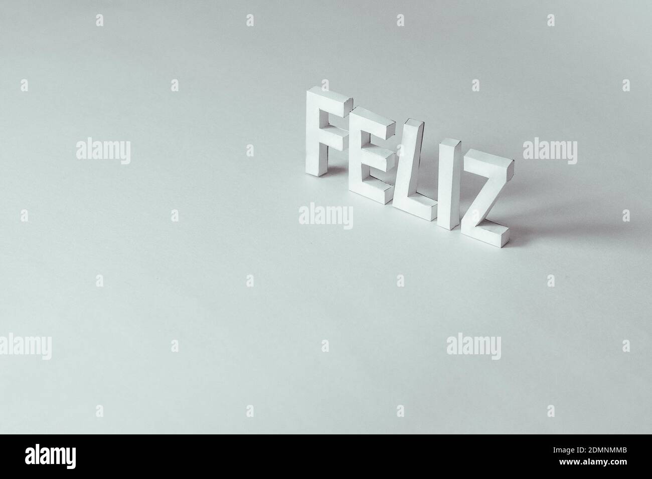 Happy word in 3D text with space for text and tilted Stock Photo - Alamy