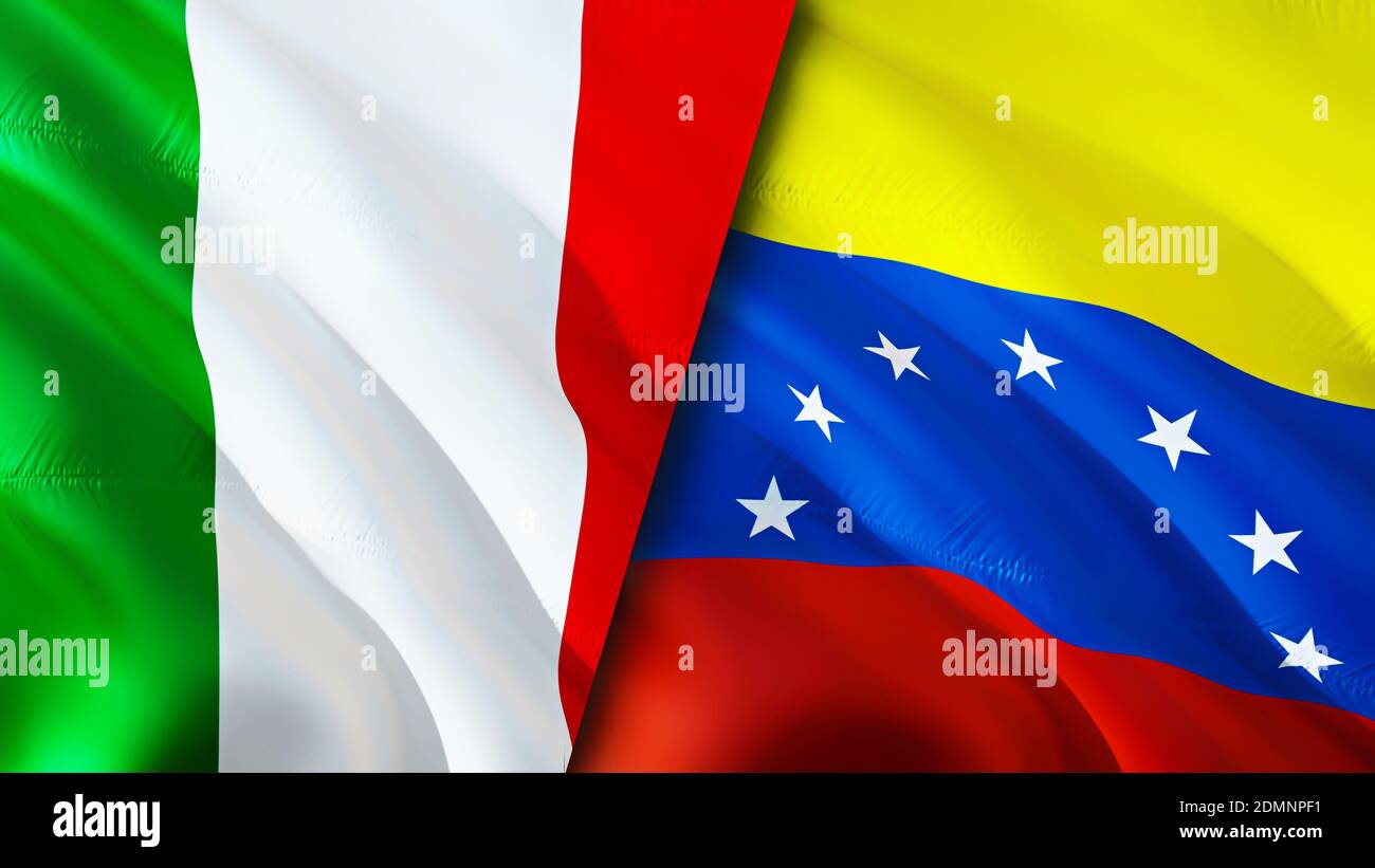 Italy and Venezuela flags. 3D Waving flag design. Italy Venezuela flag ...
